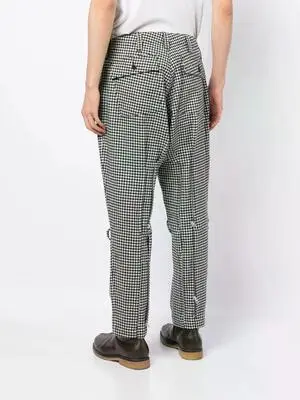 THE POWER FOR THE PEOPLE Houndstooth Rear-zip Tapered Trousers