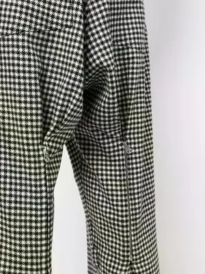 THE POWER FOR THE PEOPLE Houndstooth Rear-zip Tapered Trousers