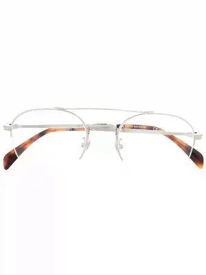 DB EYEWEAR BY DAVID BECKHAM Tortoiseshell Pilot-frame Glasses - Silver