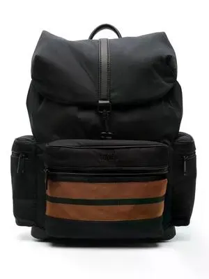 Zegna Stripe-trim Backpack - Black