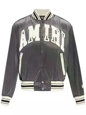 Amiri Logo-embroidered Bomber Jacket - Grey