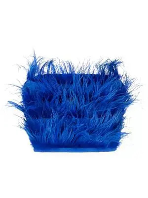 Patrizia Pepe Feather-detailing Cropped Top - Blue
