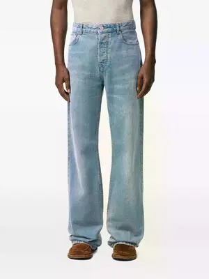AMI Paris Wide-leg Jeans In Indigo Denim