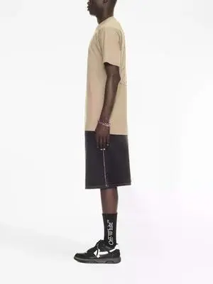 Off-White Off Stitch Cotton T-shirt - Neutrals