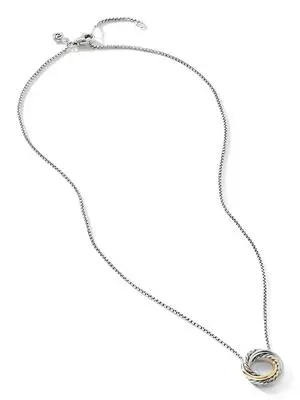 David Yurman 18kt Yellow Gold And Sterling Crossover Necklace