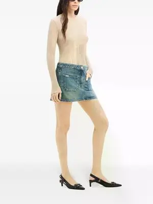 COURREGES Logo-embroidered Ribbed Jumper - Neutrals