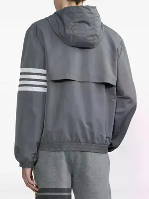 Thom Browne 4-bar Stripe Hooded Jacket - Grey