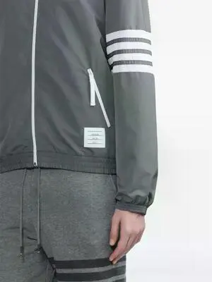 Thom Browne 4-bar Stripe Hooded Jacket - Grey