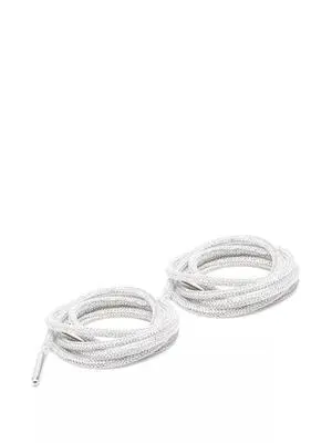 GOLDEN GOOSE Crystal-embellished Shoe Laces - Silver