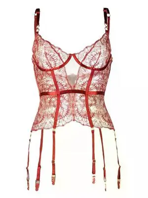 BORDELLE Cymatic Basque Corset Bra - Red