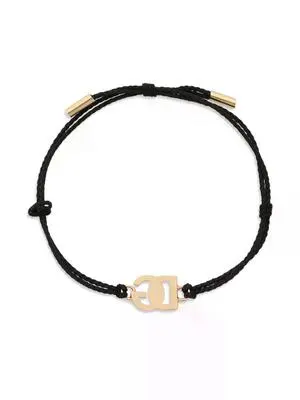 Dolce & Gabbana Dg Logo Charm Cord Bracelet - Gold
