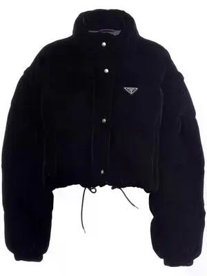 Prada Convertible Velvet Down Jacket - Black