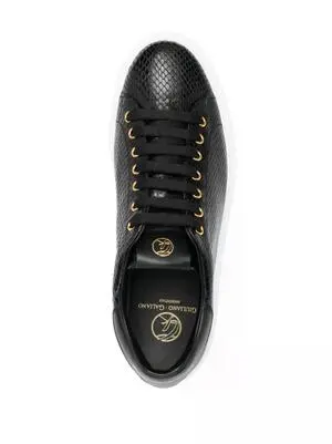 GIULIANO GALIANO Textured Leather Low-top Sneakers - Black