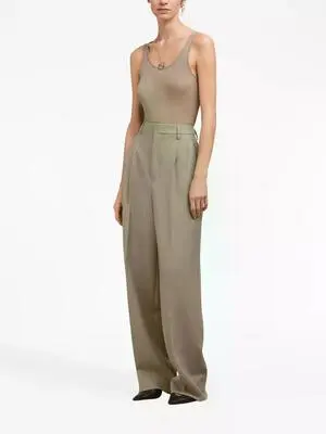 AMI Paris High-waisted Pleated Wool Trousers