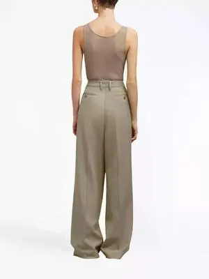 AMI Paris High-waisted Pleated Wool Trousers