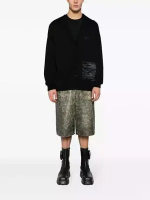 Moschino Logo-embossed Ribbed-knit Cardigan