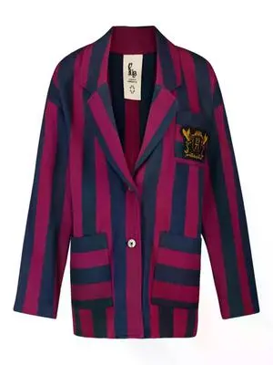 PAULA Cotton Striped Blazer - Red