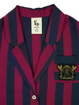 PAULA Cotton Striped Blazer - Red