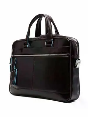 PIQUADRO Contrast-stitching Work Bag - Brown