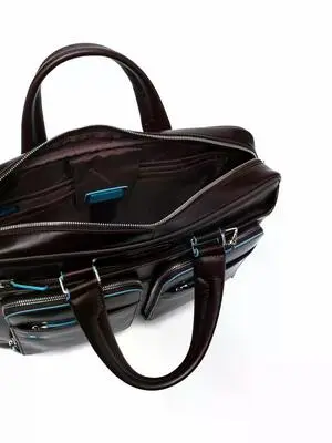 PIQUADRO Contrast-stitching Work Bag - Brown