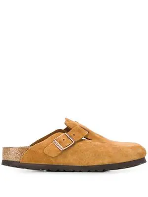 BIRKENSTOCK Boston Suede Mules - Neutrals