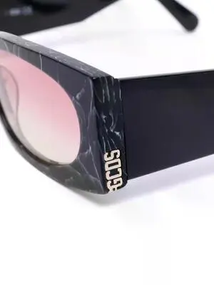 Gcds Marble-effect Rectangular-frame Sunglasses