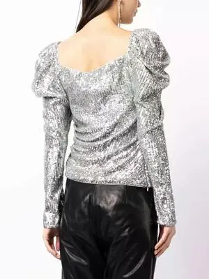 Simkhai Allura Hammered Sequin Embellished Blouse