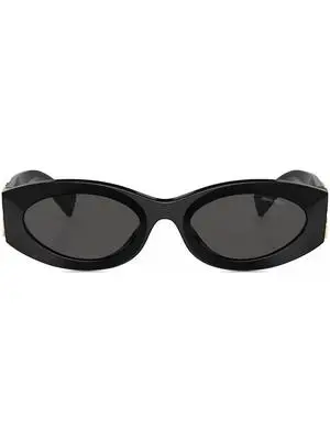 Miu Miu Glimpse Oval-Frame Sunglasses Black