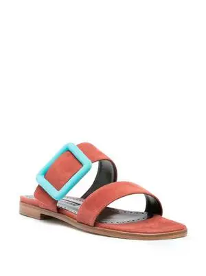 Manolo Blahnik Buckle-detail Suede Sandals