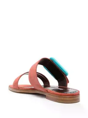 Manolo Blahnik Buckle-detail Suede Sandals