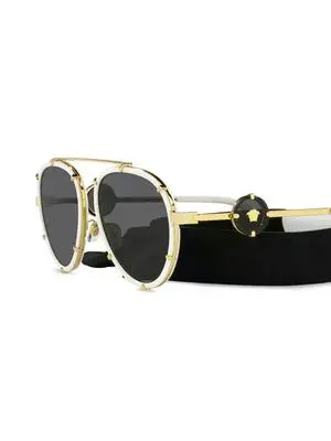 Versace Pilot Frame Sunglasses - White