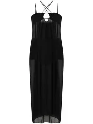 Patrizia Pepe Midi Slip Dress - Black