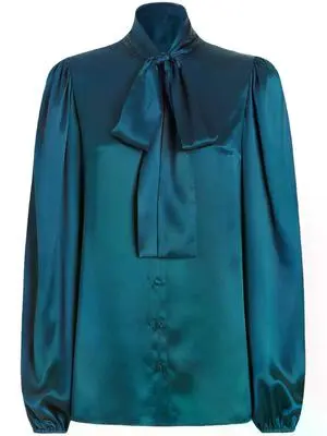 Dolce & Gabbana Pussy-bow Collar Blouse - Blue