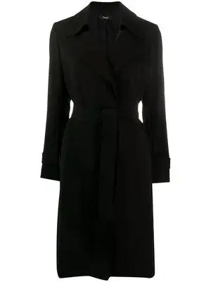 Theory Belted Mid-length Coat - Black