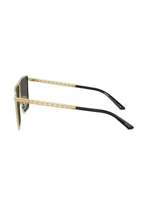 Versace Tubular Greca Square-frame Sunglasses