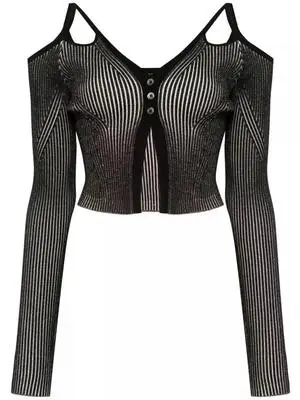 FENG CHEN WANG Cut-out Cardigan - Black