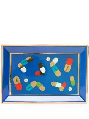 Jonathan Adler Pill-motif Porcelain Tray - Blue