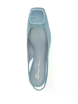 Santoni Patent Leather Slingback Pumps - Blue