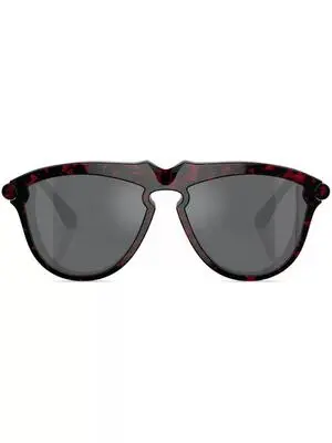 Burberry Tortoiseshell-effect Round-frame Sunglasses - Red