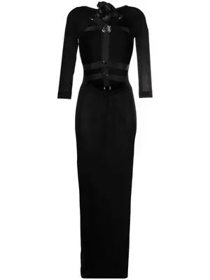 Roberto Cavalli Cut-out Detail Maxi Dress - Black