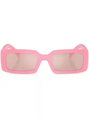 Dolce & Gabbana Logo-print Rectangle-frame Sunglasses - Pink