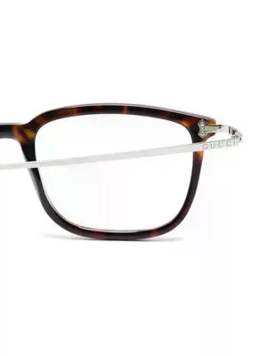 Gucci Tortoiseshell-effect Square Frame Glasses - Brown