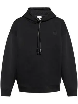 Loewe Anagram-embroidered Hoodie - Black