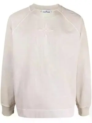 Stone Island Logo-embroidered Cotton Sweatshirt