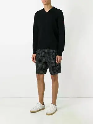 Play Comme Des Garcon Heart-patch V-neck Jumper