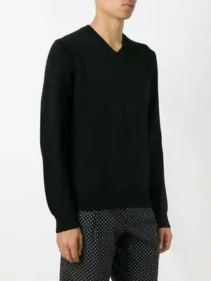 Play Comme Des Garcon Heart-patch V-neck Jumper