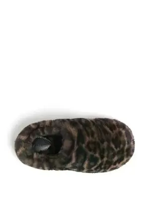 Apparis Misha Leopard Print Faux-fur Slippers - Brown