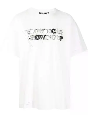 HACULLA. Blowing Up Growing Up Stretch-cotton T-shirt - White