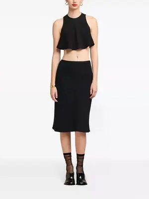 AMI Paris Flared Cropped Blouse