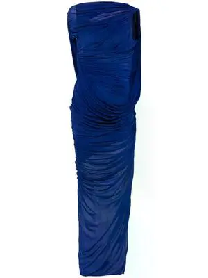 MUGLER Draped Backless Gown - Blue